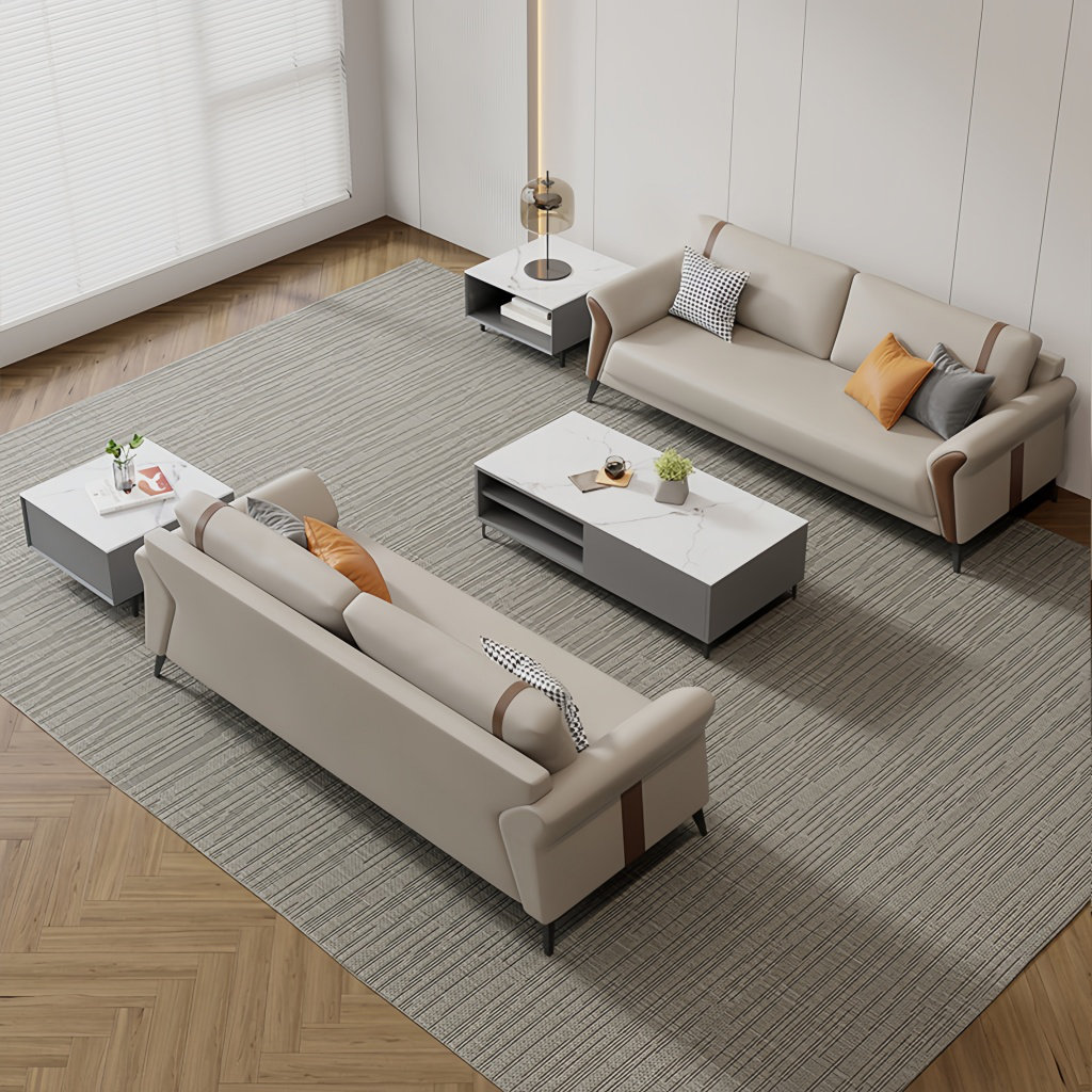 Lifton Light Luxury Modern Simple Sofa Combination 2 - Piece Faux ...