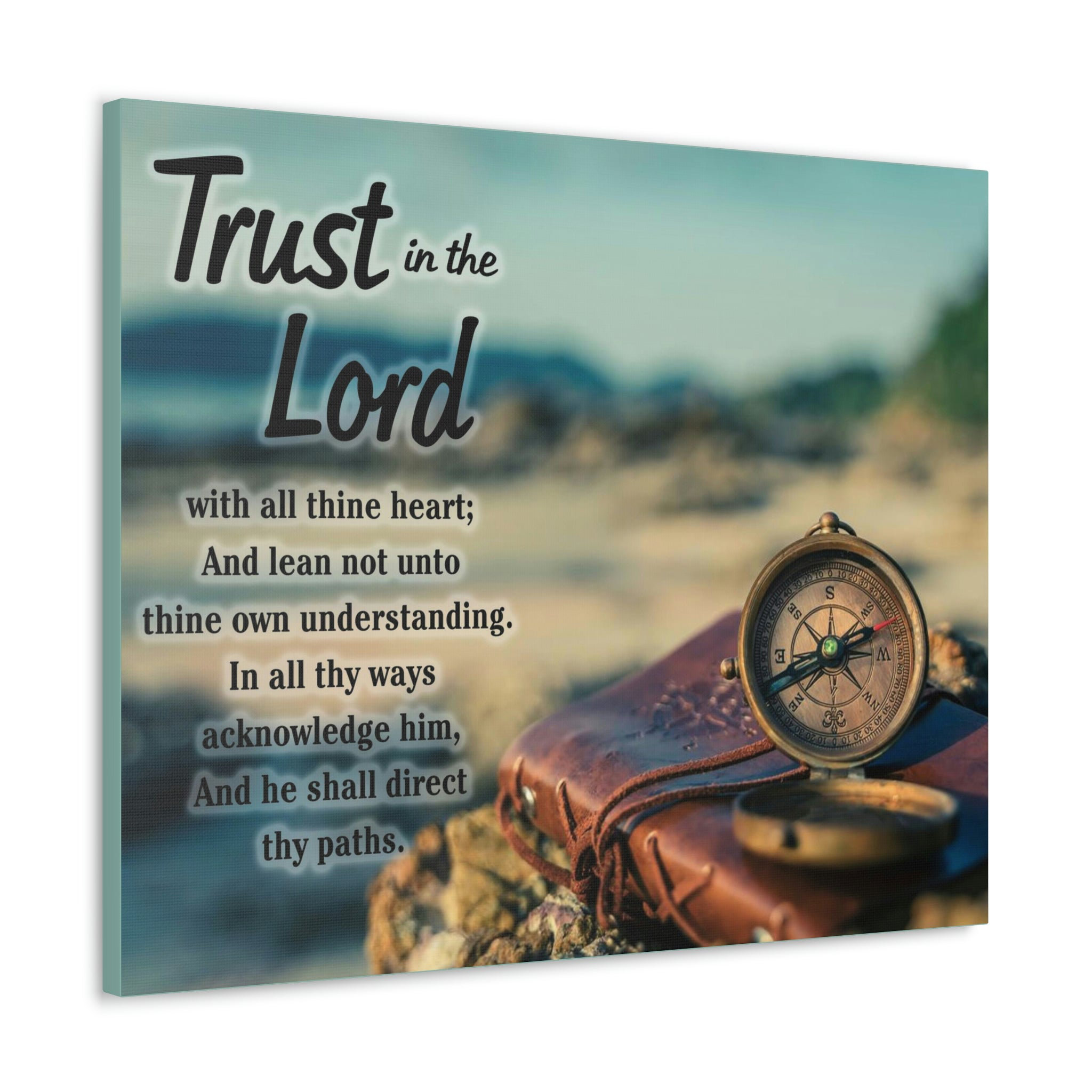 Trinx Proverbs 3:5 Trust in God Nautical Compass Bible Verse Canvas ...