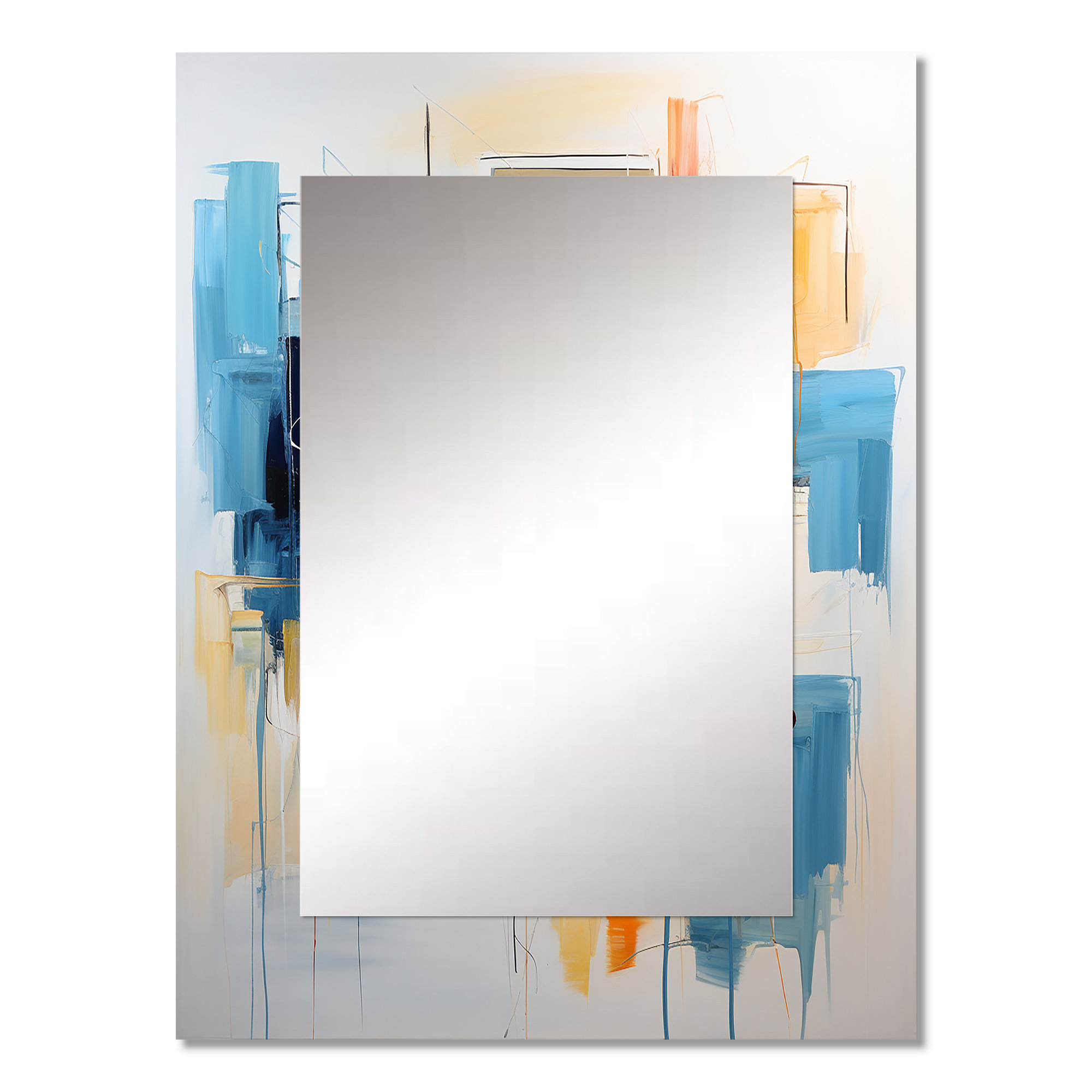 Latitude Run® Laundry Abstract Reflections II - Laundry Mirror, Blue ...