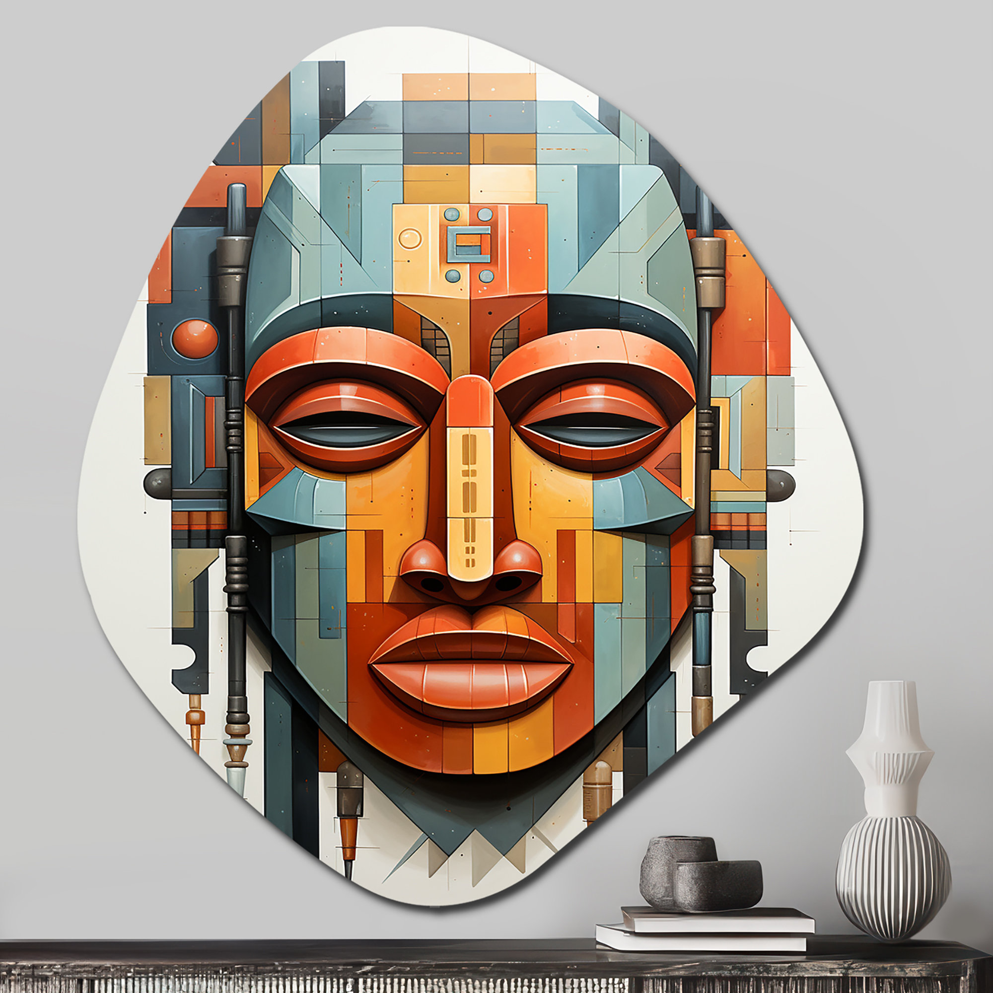 Bungalow Rose African Tribal Mask Kente I - African Tribal Nebula Shape ...