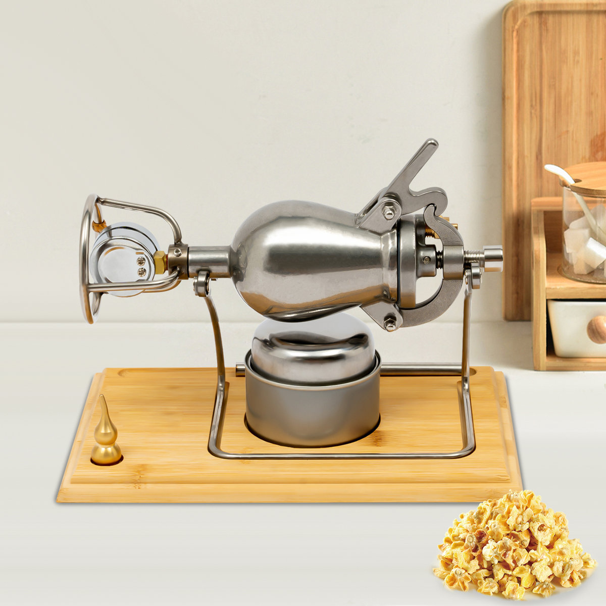 JOYDING Stainless Steel Popcorn Machine Small Vintage Popcorn Machine ...