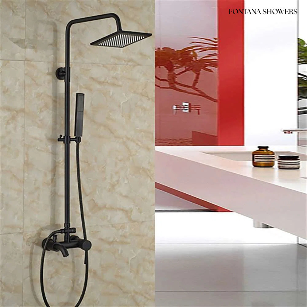 FontanaShowers Renalto Single Handle LED Square Shower Head Wall Mount ...