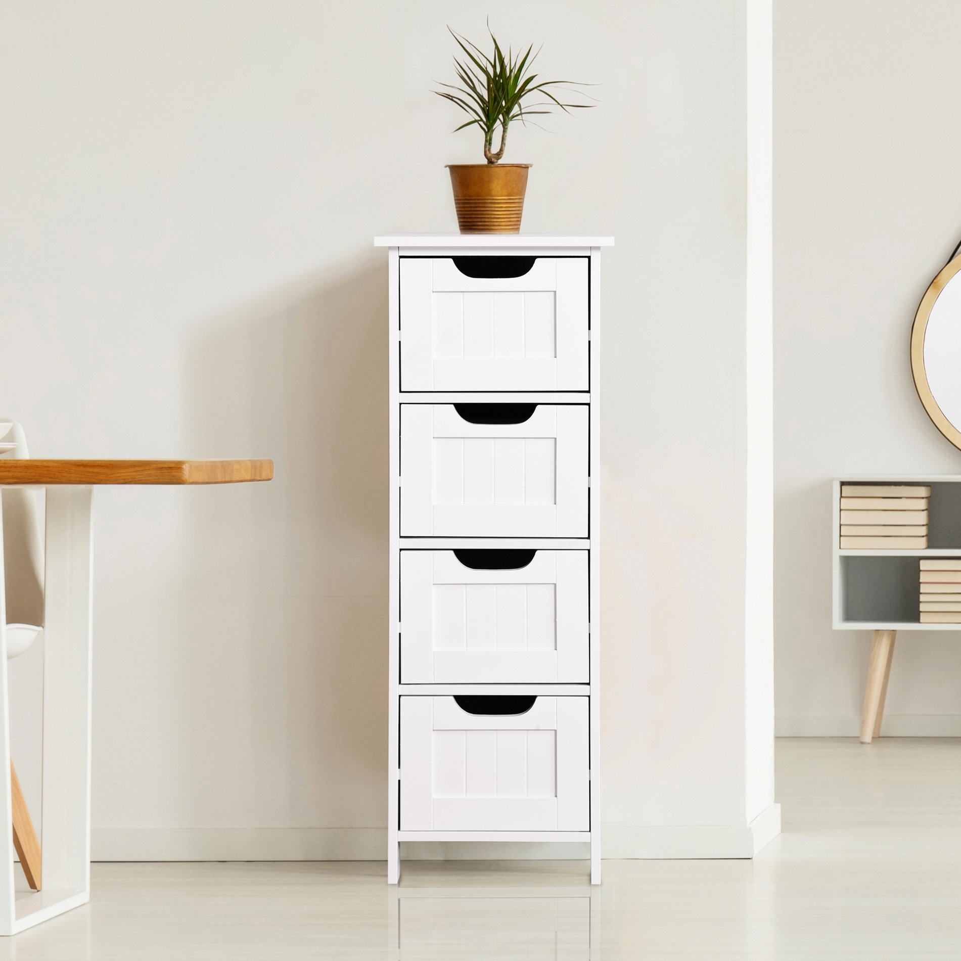 Lark Manor™ White Freestanding Cabinet With Drawer Structures For Long ...