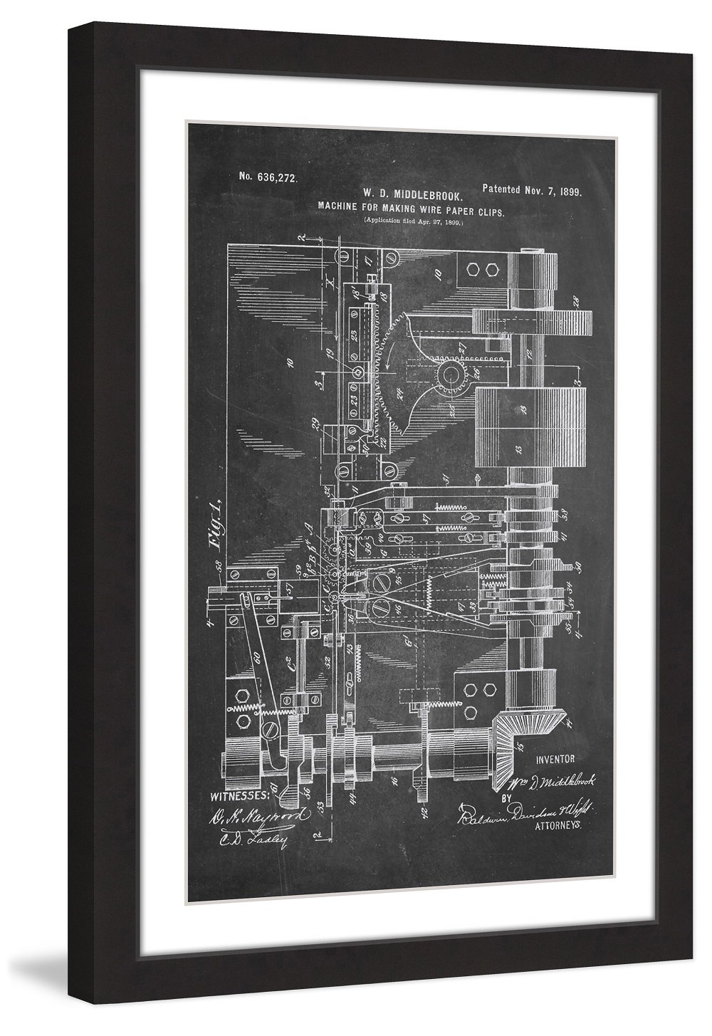 Marmont Hill 'Paper Clip 1899 Chalk' by Steve King Framed Painting ...