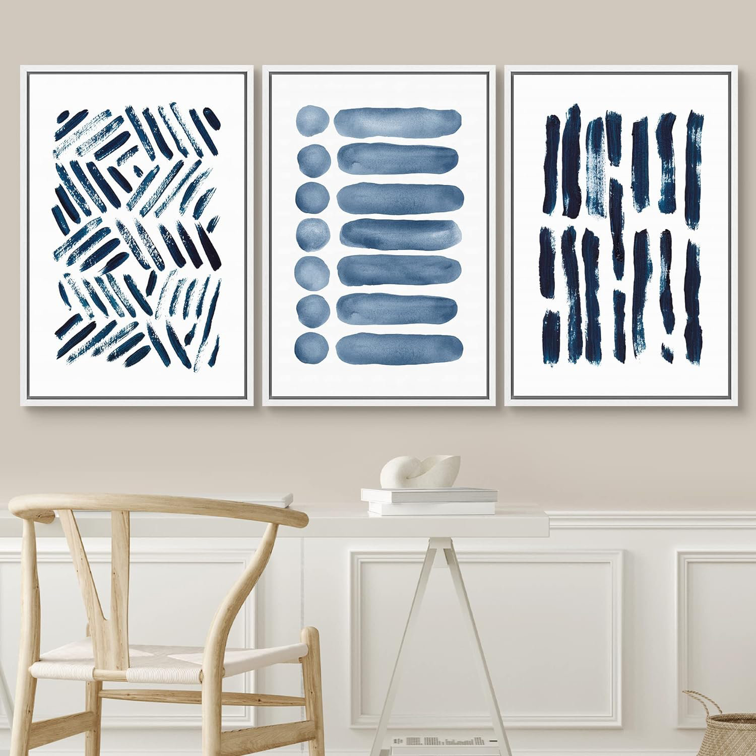 wall26 " Geometric Navy Blue Line Art Variety Abstract Shape ...