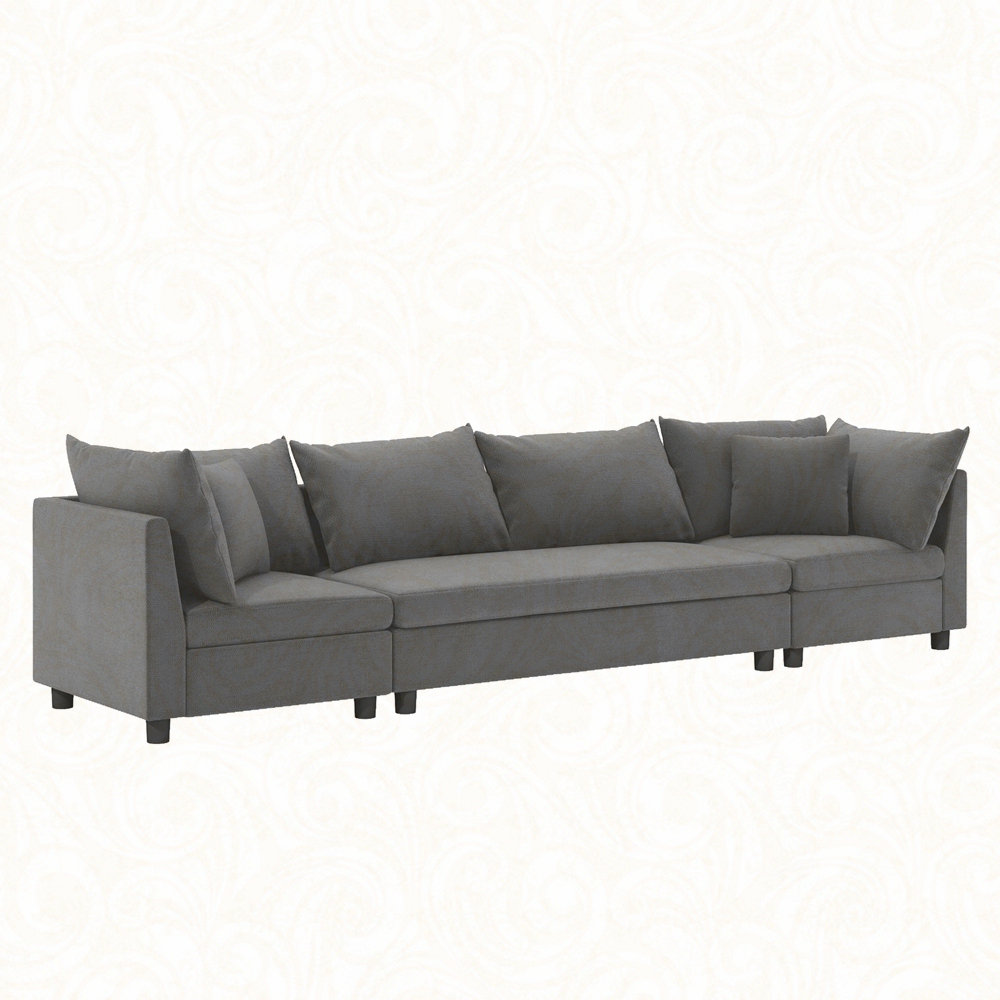Ebern Designs Modern Modular Sectional Sofa,Oversized 4 Seat Chenille ...