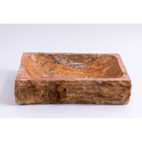 Laguna Marble Rustic Stone Rectangular Vessel Bathroom Sink & Reviews ...