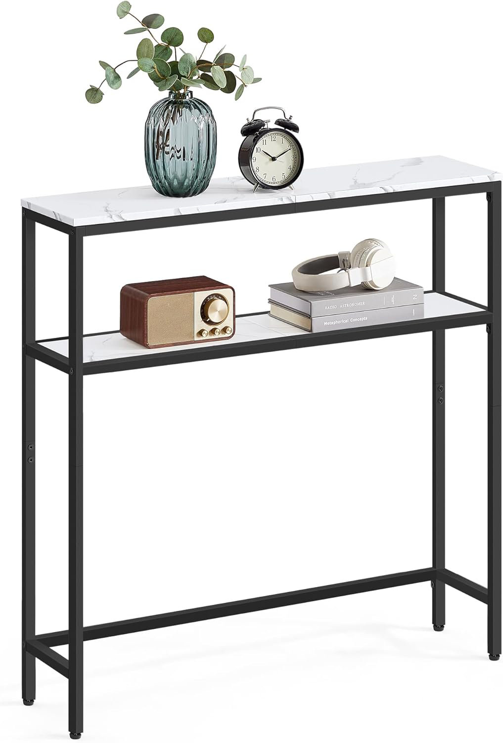 Ivy Bronx Console Table, 2-Tier Sofa Table, 7.9 X 31.5 X 31.5 Inches ...