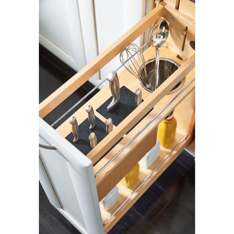 Rev-A-Shelf Wood Base Cabinet Knife Block Pull Out Organizer with Soft ...