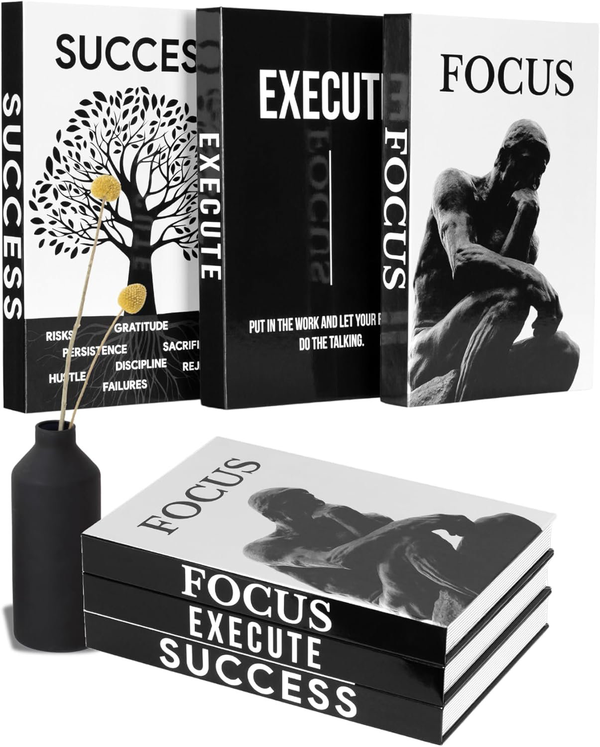 Latitude Run® Decorative Books for Modern Home Office,Desk Decor Set of ...