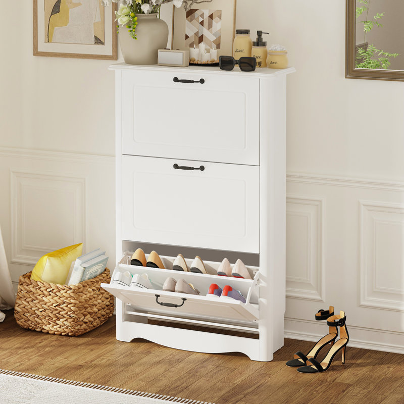 Lark Manor™ 3-Tipping- Drawer Shoe Storage Cabinet | Wayfair