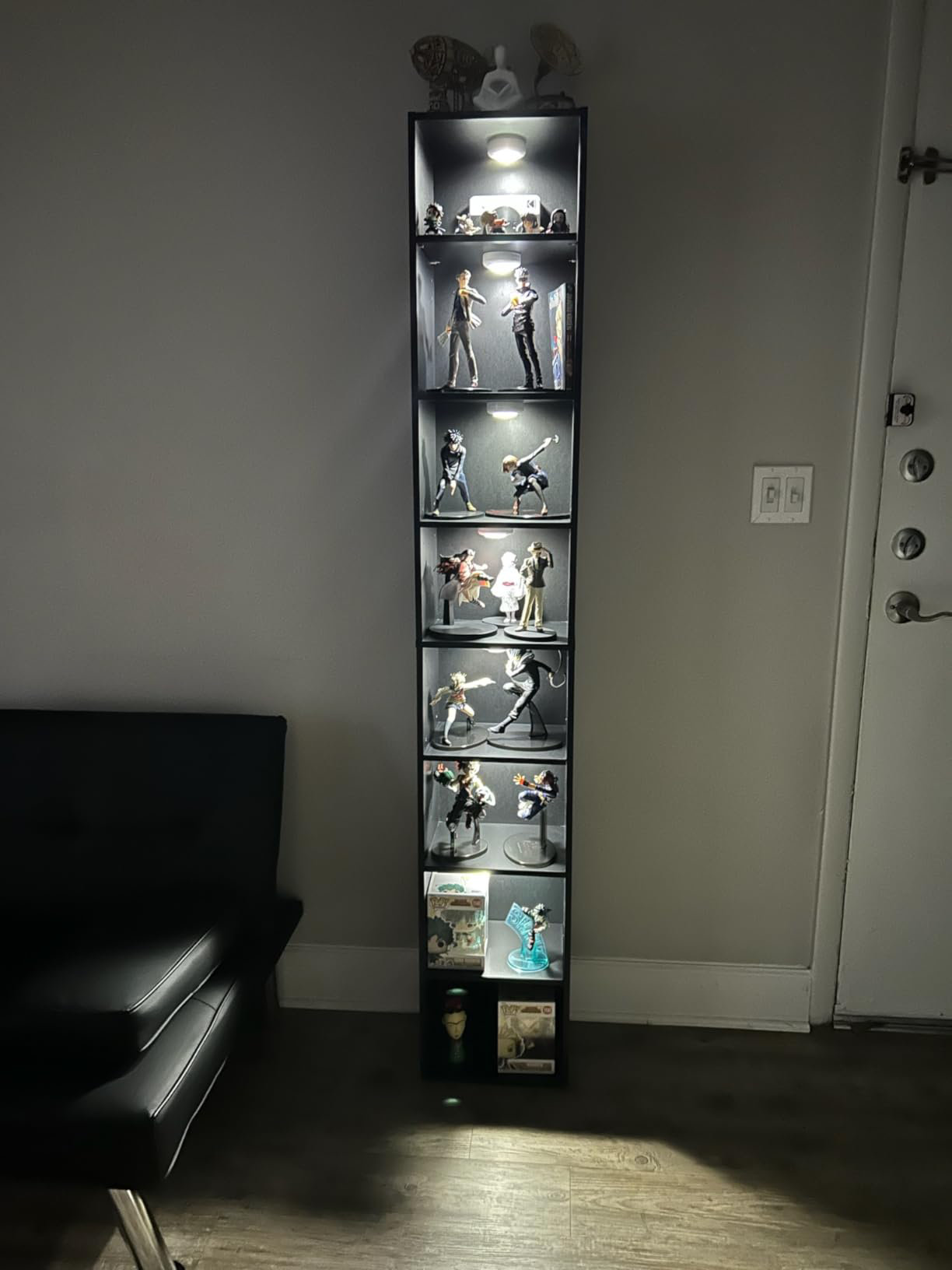 Rebrilliant Oak 8-Tier Media Tower Rack Slim Storage Cabinet with ...