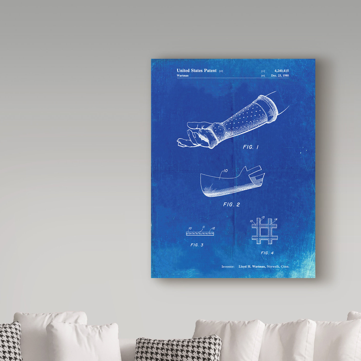 Trademark Fine Art 'Orthopedic Hard Cast' Drawing Print on Wrapped ...