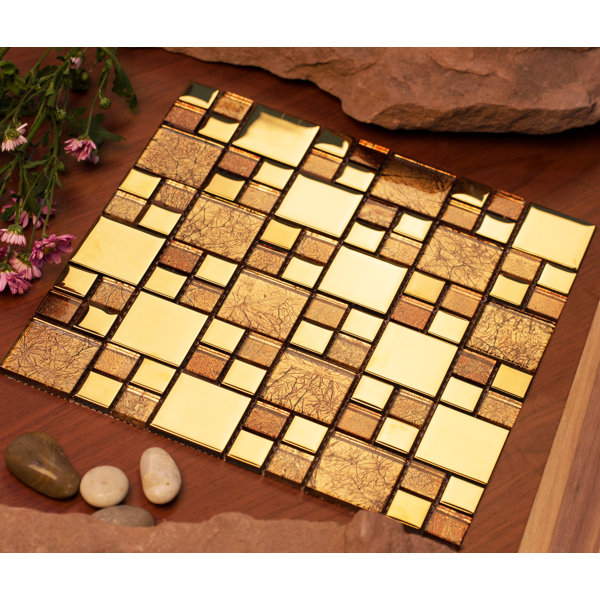 Mirrella Rousha Random Sized Glass Random Mosaic Wall & Floor Tile ...