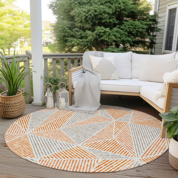 Orange Outdoor Rugs You'll Love | Wayfair