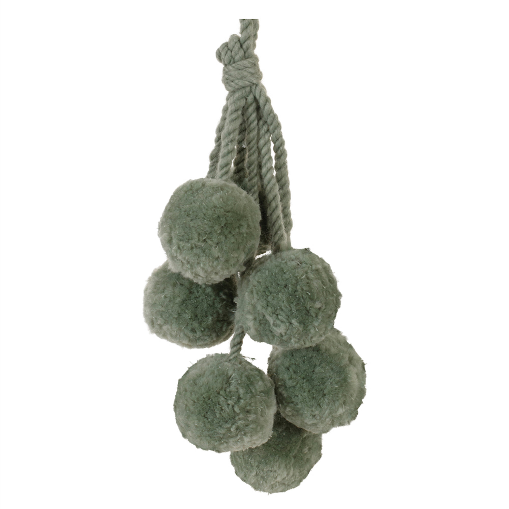 The Holiday Aisle® Sage Green Pom Pom Cluster Drop Ornament (Set of 4 ...