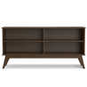 Simpli Home Draper 64"W Solid Hardwood 4 Shelf Mid-Century Modern Low ...