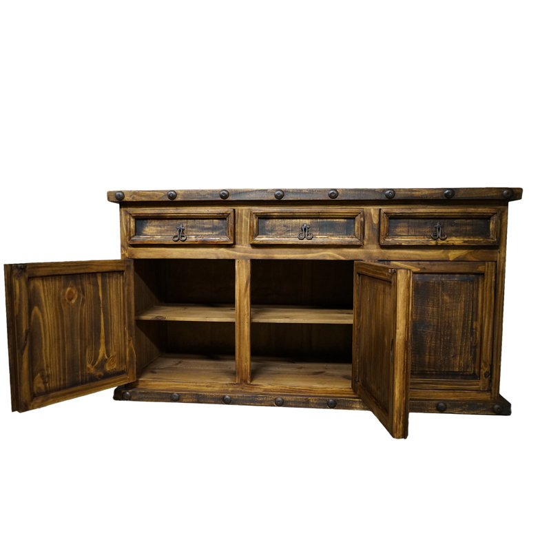 Millwood Pines Rustic Sierra 62.5" Solid Wood Sideboard Buffet | Wayfair