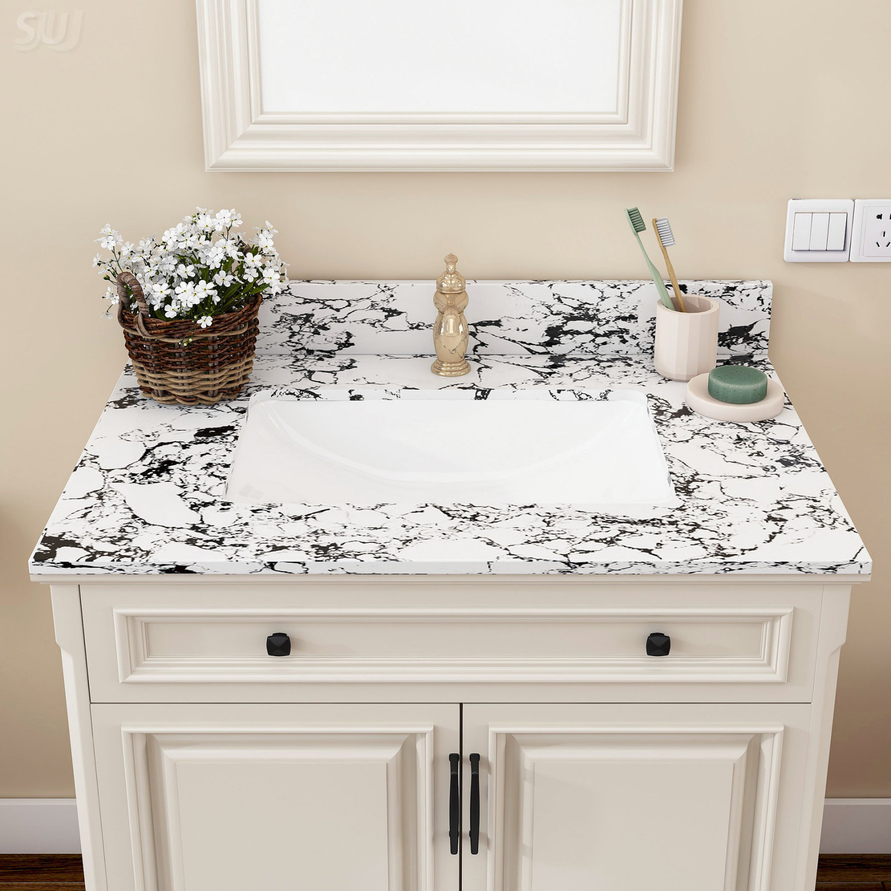 Latitude Run® 31X22 Inch Bathroom Vanity Top With Undermount Ceramic ...