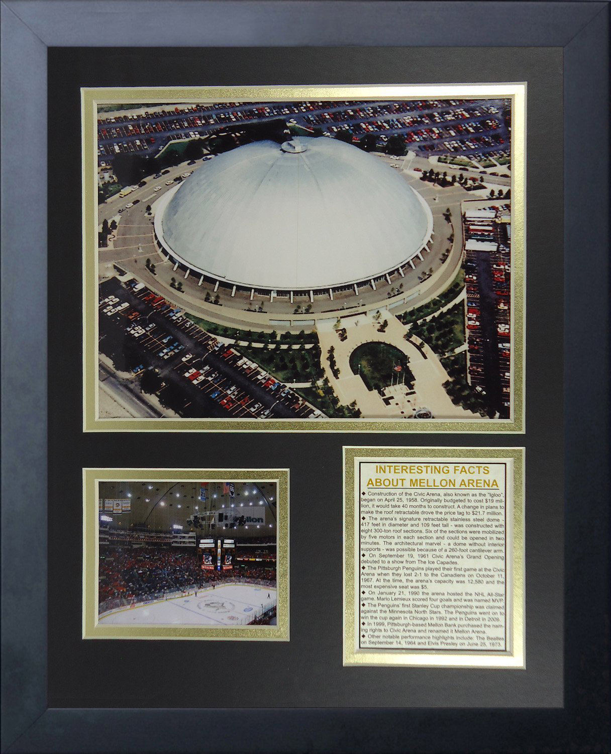 Legends Never Die Pittsburgh Penguins Mellon Arena Framed Memorabilia ...