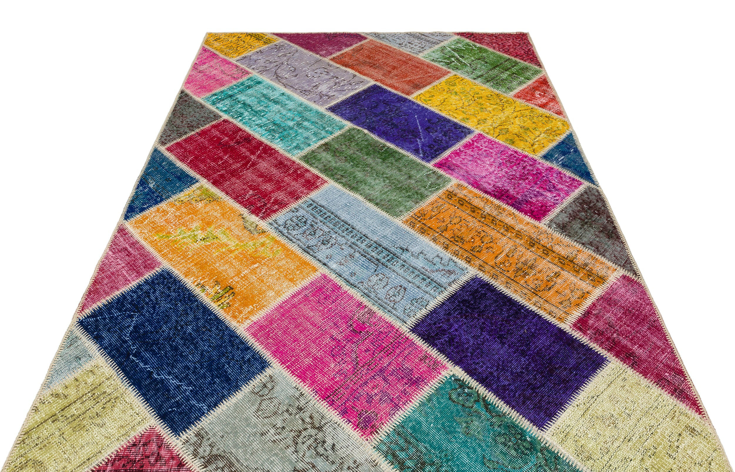 Lofy Iskece Hand Knotted Wool Patchwork Rug | Wayfair