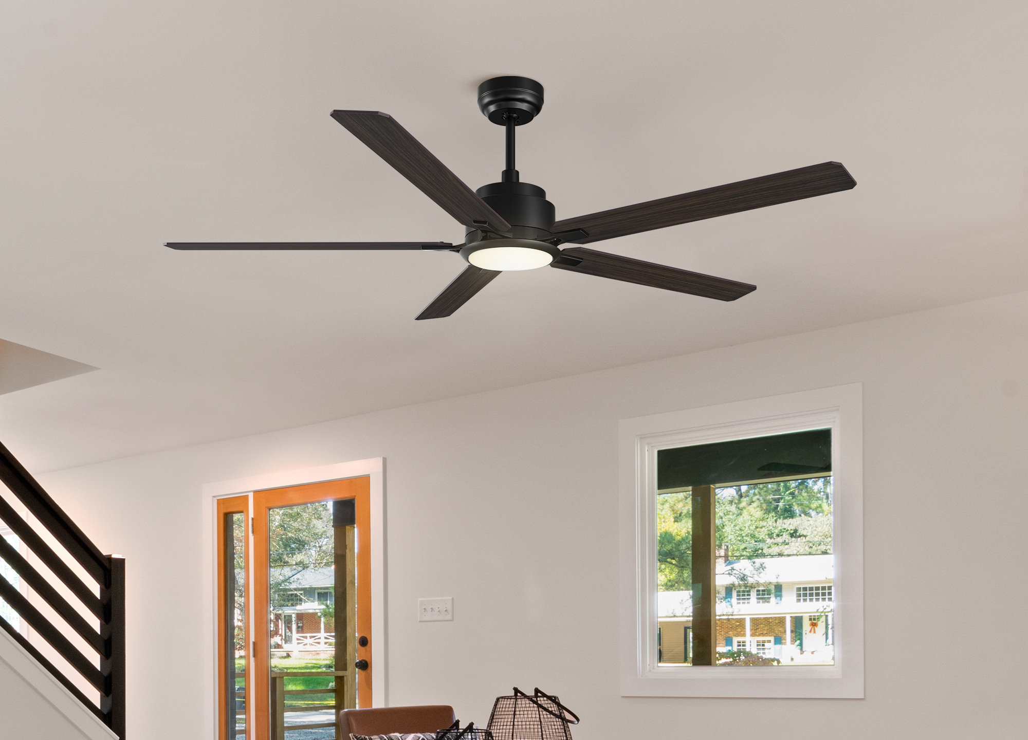 Ebern Designs 60'' Lisk 5 - Blade Standard ceiling fan with light | Wayfair