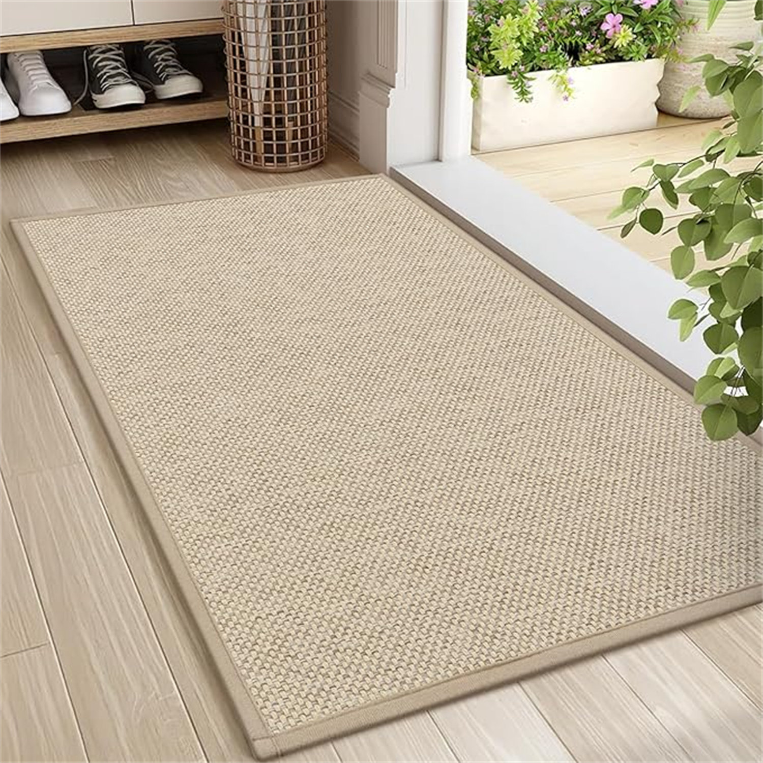 Hokku Designs Non-Slip Indoor Doormat - Washable, Absorbent, Low ...