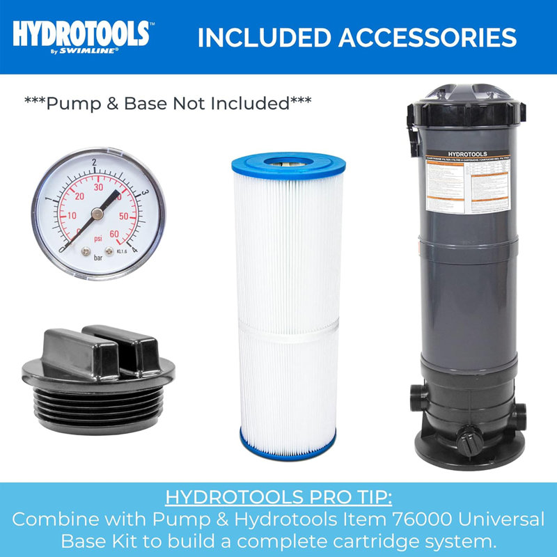 Swimline HydroTools 70 Sq Ft Sure Flo Cartridge Pool Filter Tank and ...