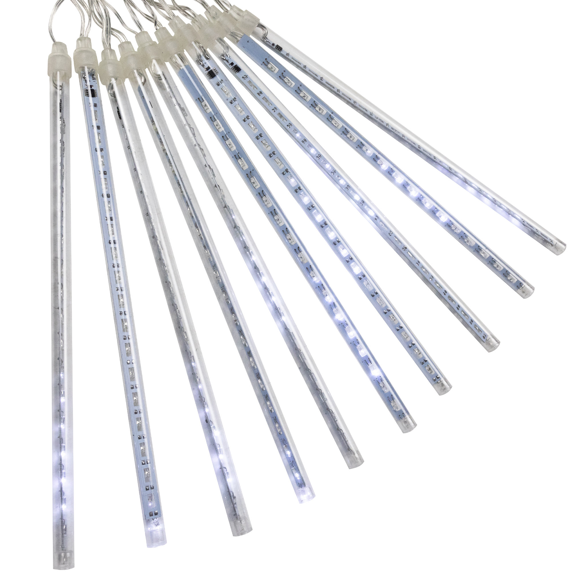 Northlight Seasonal LED Snowfall Icicle Christmas Lights - Polar White ...