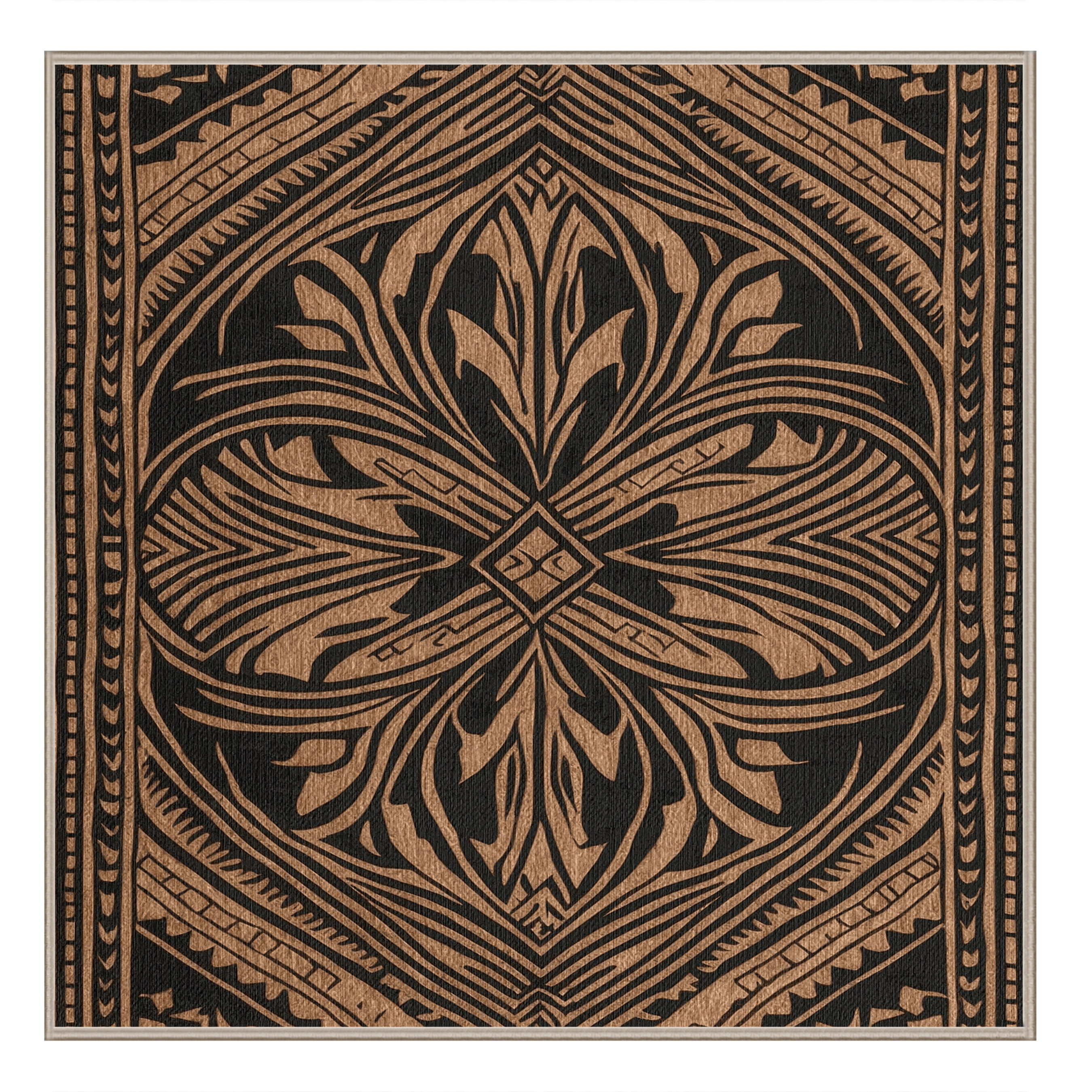 Bungalow Rose Washable Traditional Tattoo Hawaiian Area Rug | Wayfair