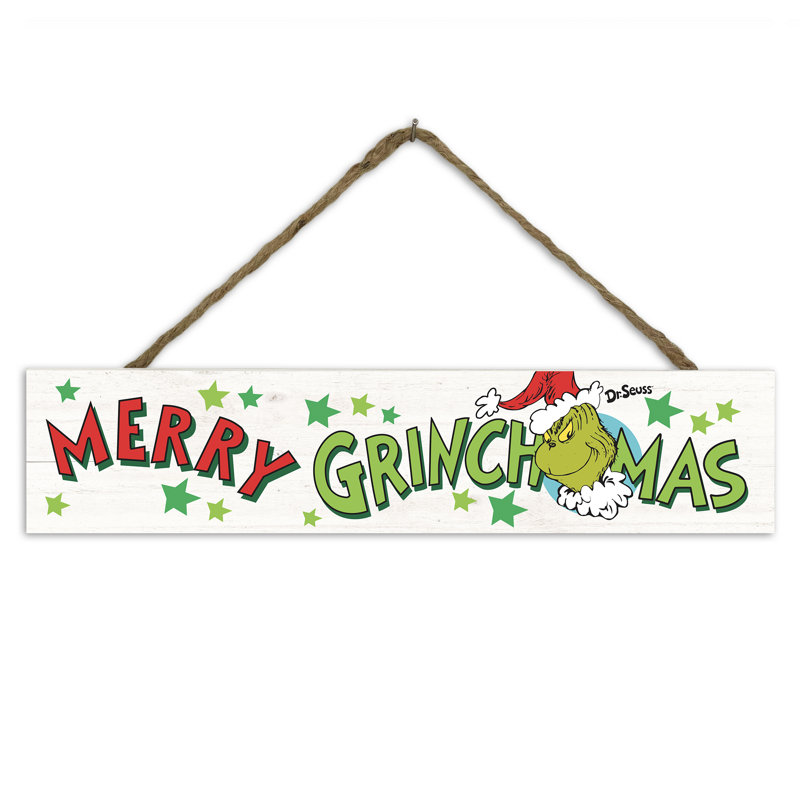 The Holiday Aisle® The Grinch Merry Grinchmas Hanging Sign | Wayfair