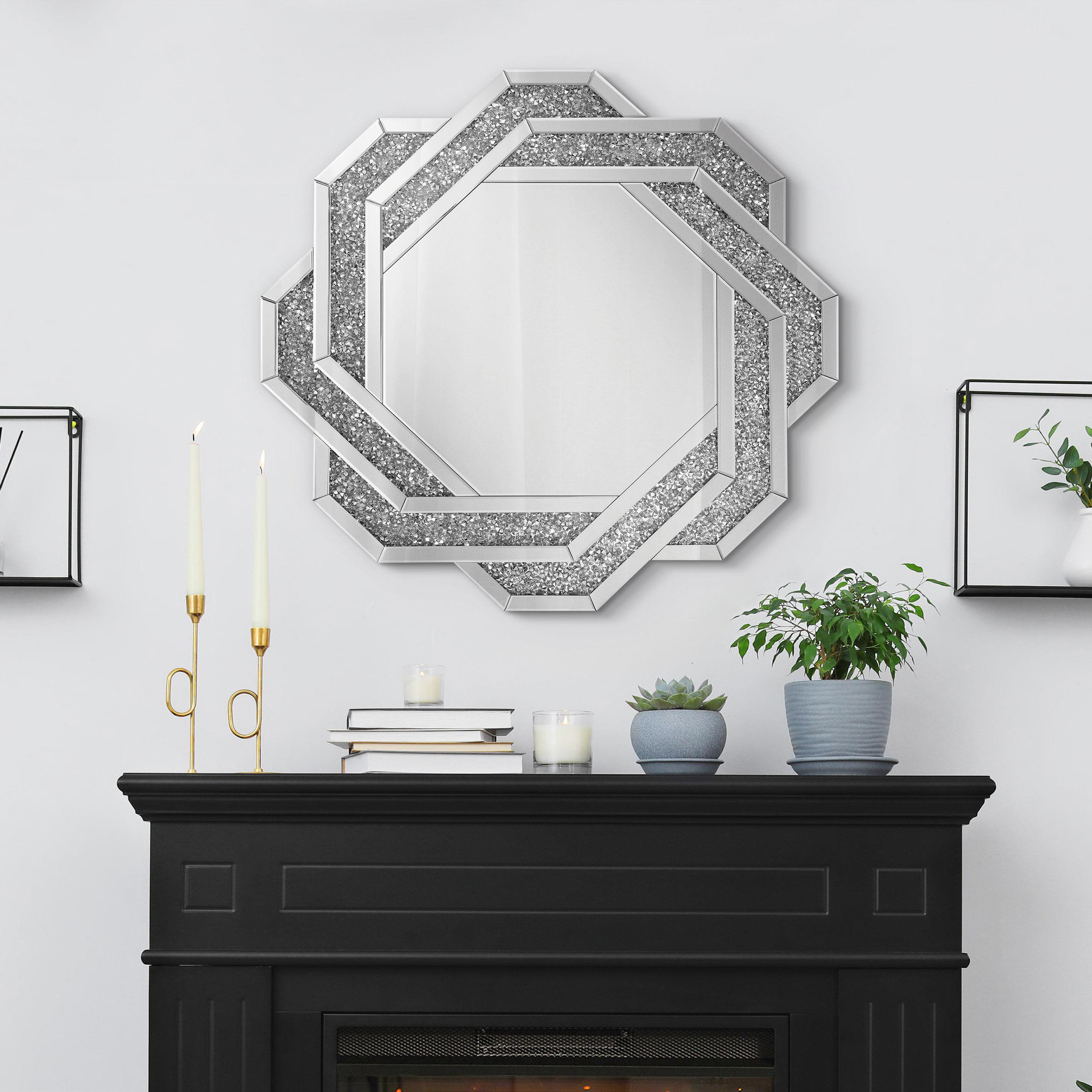 Mercer41 40 x 40 Inch Braided Frame Wall Mirror Silver | Wayfair