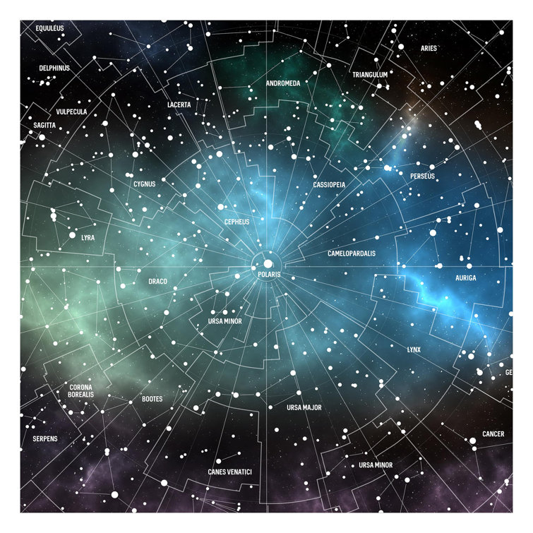 East Urban Home Star Chart Galaxy Fog 2.88m x 2.88m Textured Matte Peel ...