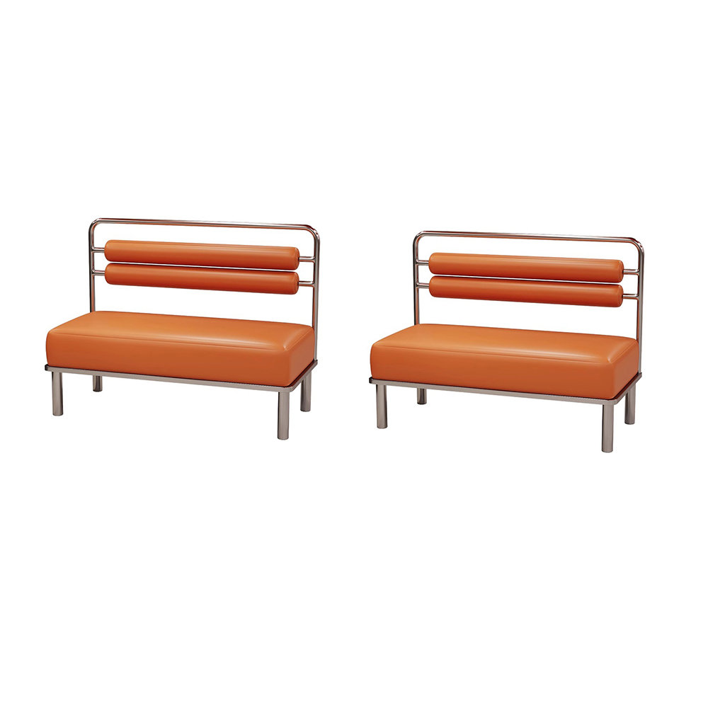 Canadian Linen Restaurant Cafe Simple Orange Booth Benches Faux Leather ...