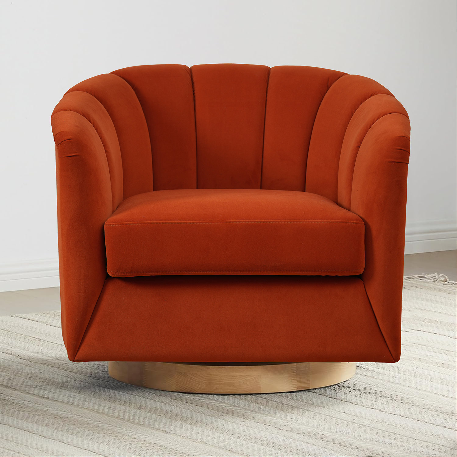 Hokku Designs Wolen Upholstered Modern Swivel Barrel Chair | Wayfair