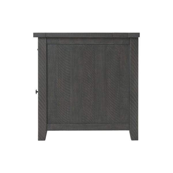 Gracie Oaks Jakendra Solid Wood End Table with Storage and Built-In ...
