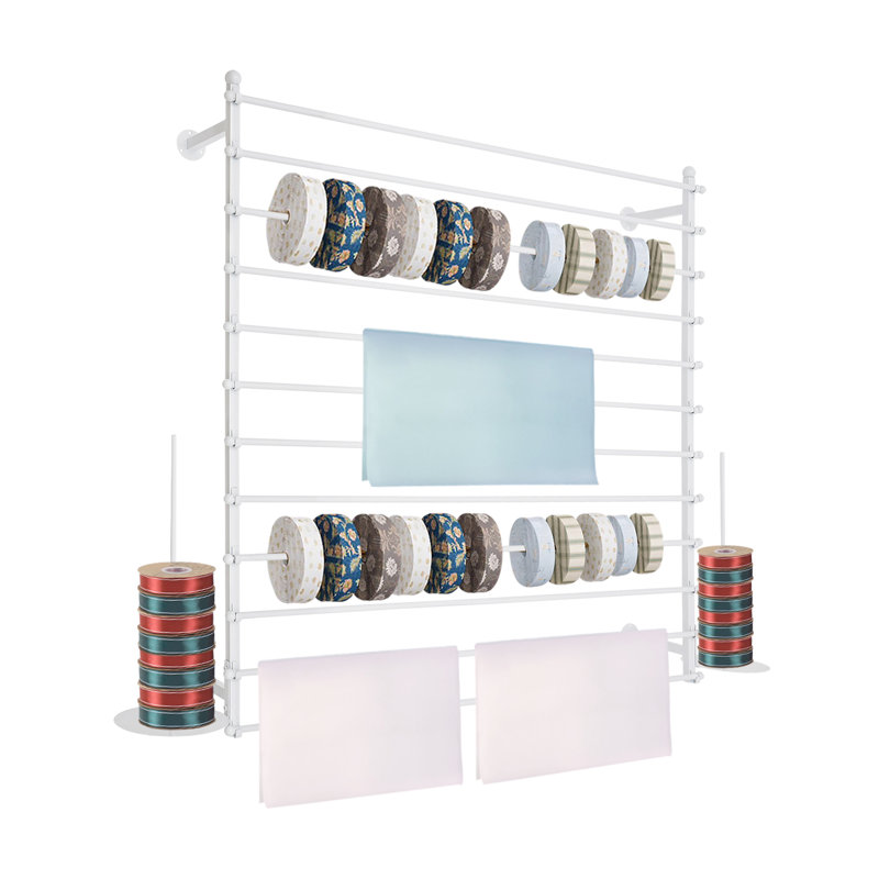 Rebrilliant 47.24'' Wall-Mounted Display Rack Wrapping Paper Ribbon ...