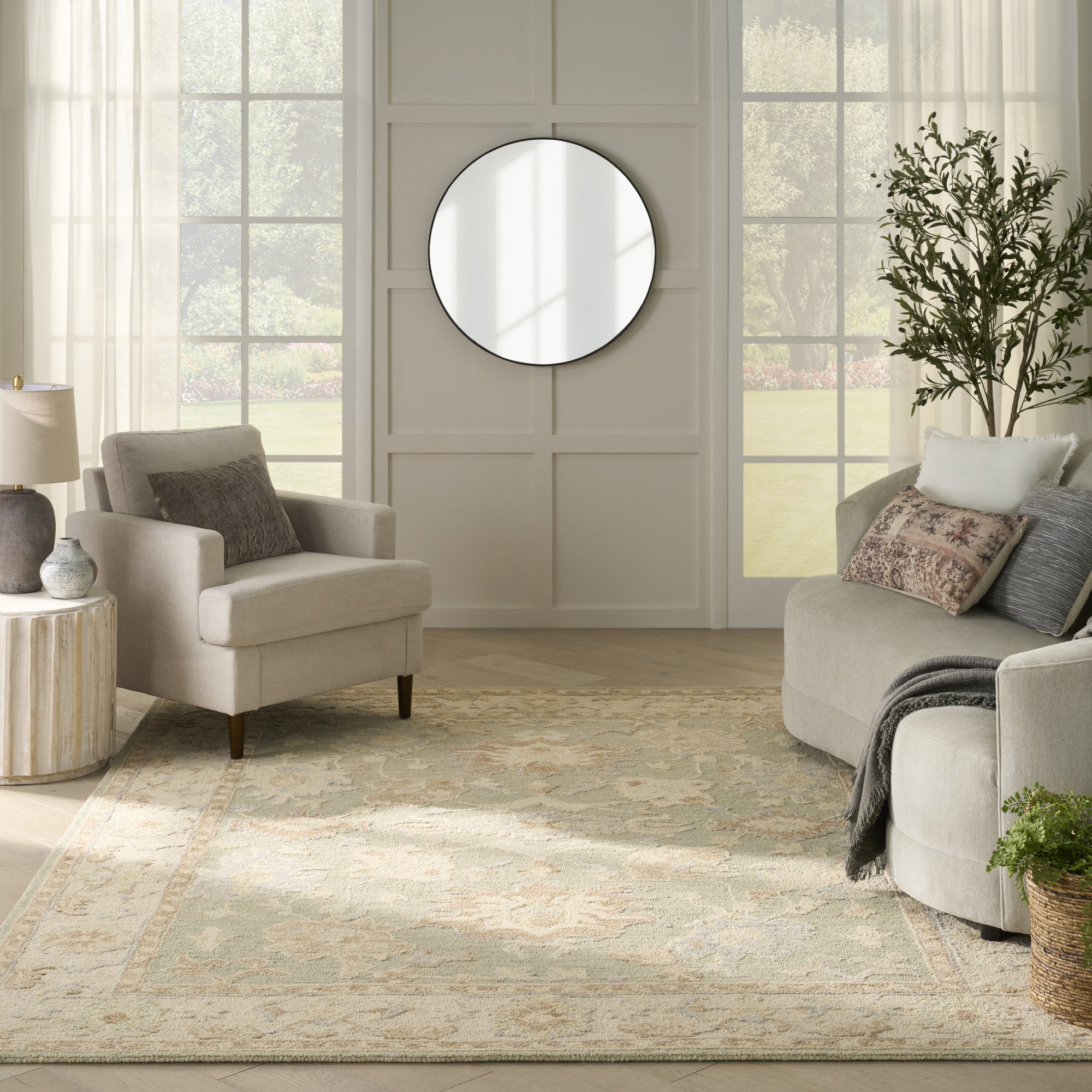 Bungalow Rose Franck Sage Ivory Vintage Indoor Rug | Wayfair