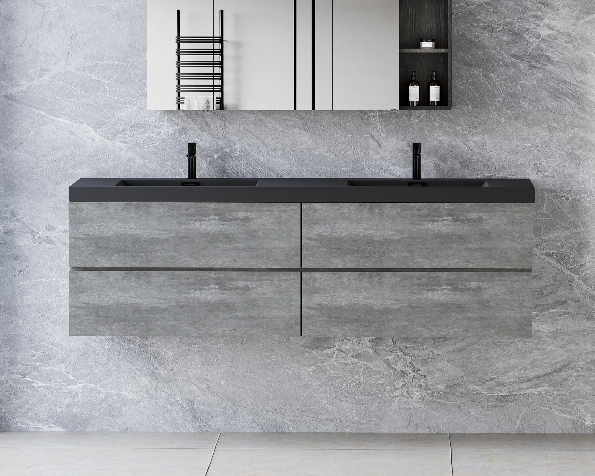 Latitude Run® Annaleigha 72'' Double Bathroom Vanity with Quartz Top ...