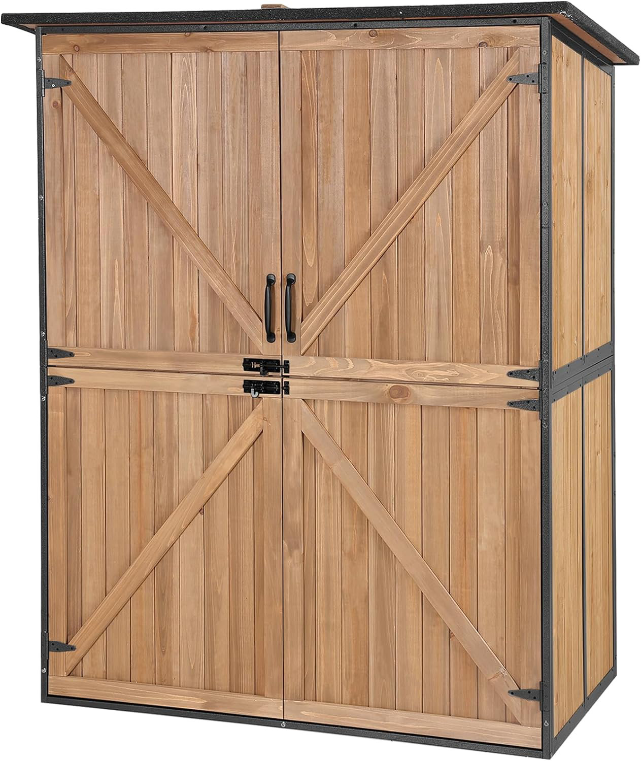 Aivituvin 4 ft. 5 in. W x 2 ft. 5 in. D Solid Wood Lean-to Storage Shed ...