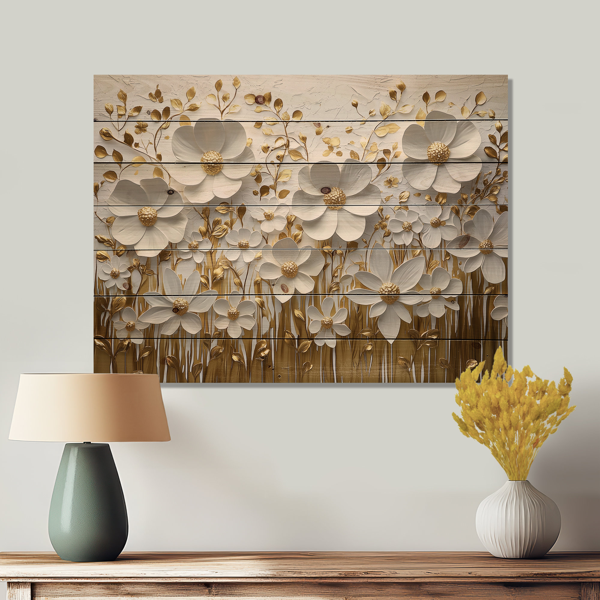 Ophelia & Co. Wildflowers Creamy Blossoms In The Spring III - Wildflowers Wood Wall Art - On ...