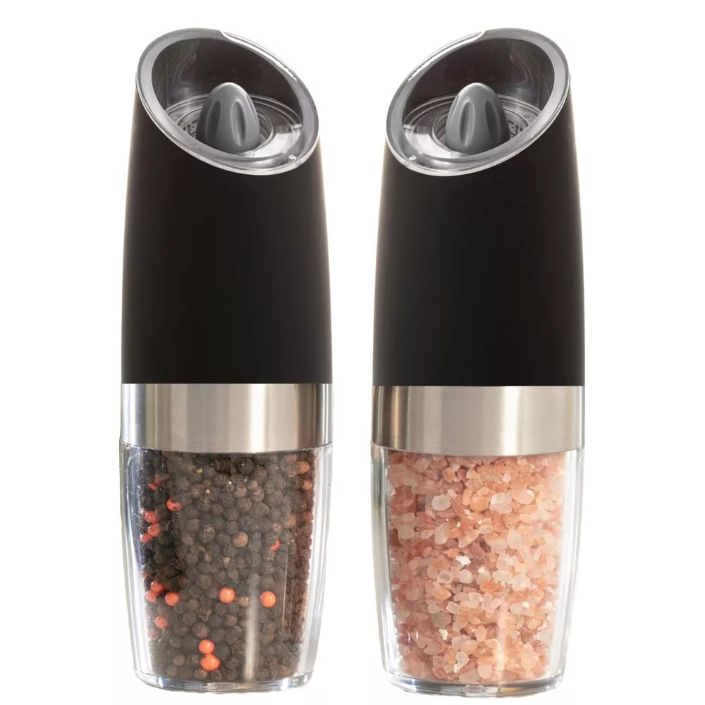 Luminuxe Gravity Electric Pepper and Salt Grinder Set – One-Handed ...