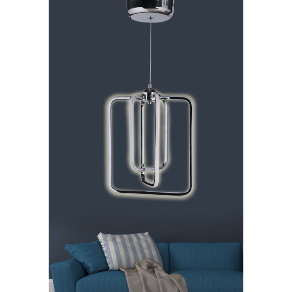 East Urban Home 1 - Light Silver LED Square / Rectangle Pendant | Wayfair