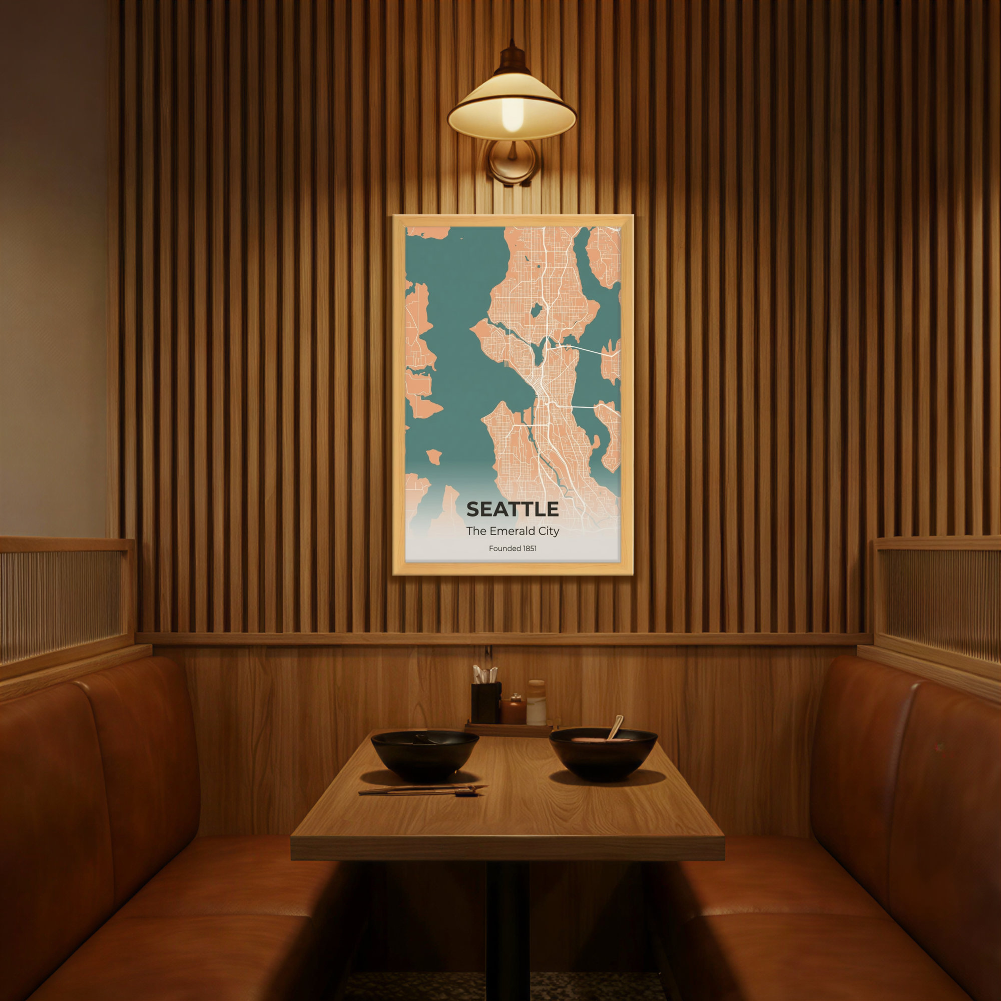 Latitude Run® Scenic & Cityscapes Seattle City Map Art Print Design ...
