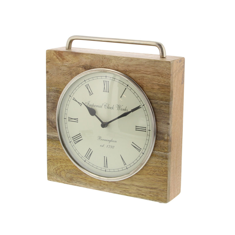 Gracie Oaks Traditional Analog Solid Wood Quartz Movement / Crystal ...