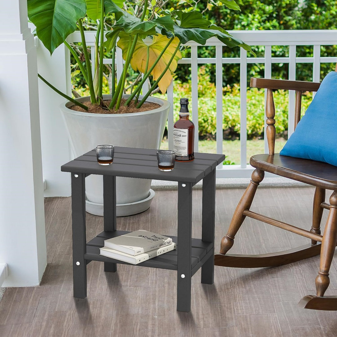 Highland Dunes Weather Resistant Outdoor Side Table, Adirondack HDPE ...