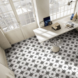 Merola Tile Stella 10" x 10" Porcelain Patterned Wall & Floor Tile ...