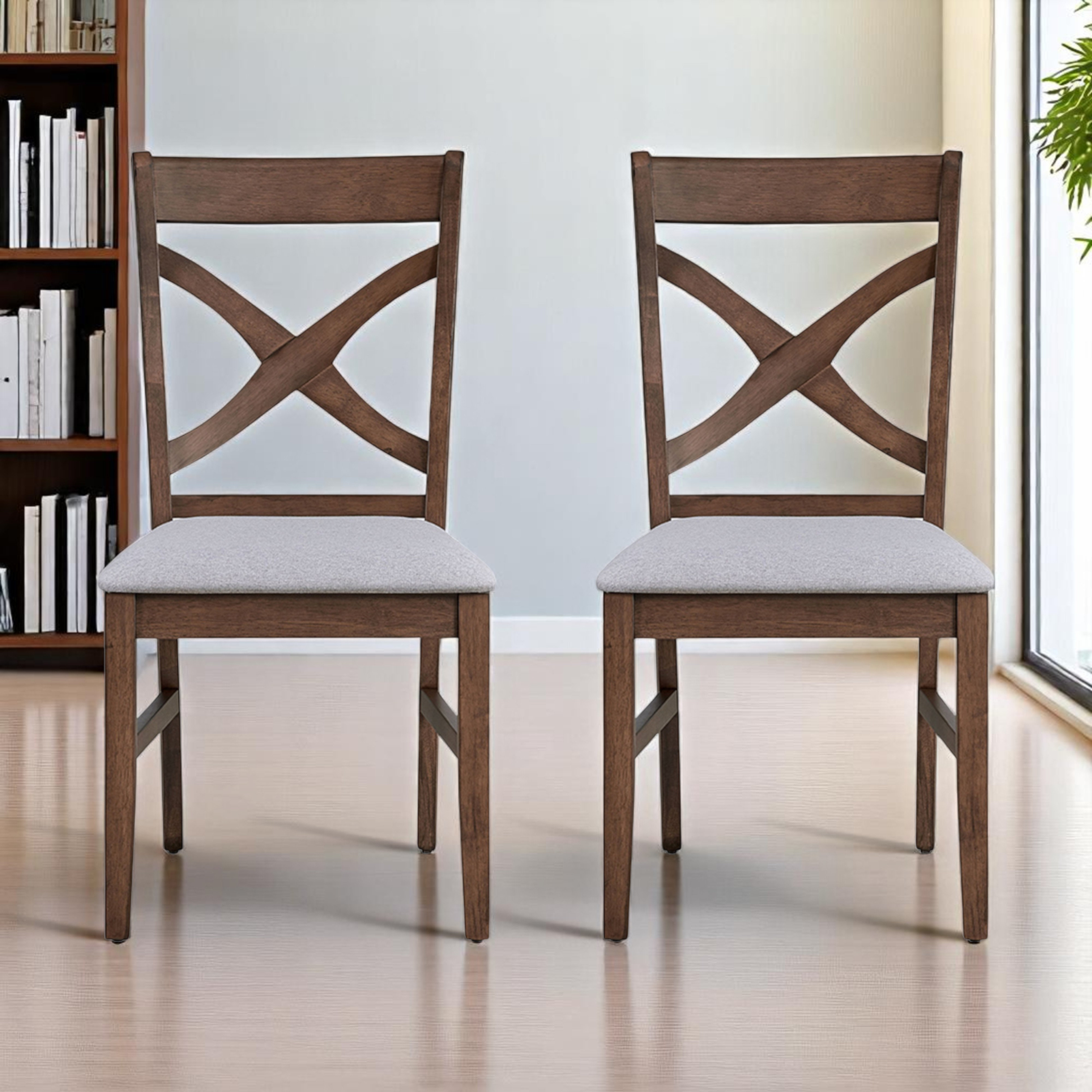 Red Barrel Studio® Rust Brown Finish Ferris Side Chair (Set-2) | Wayfair