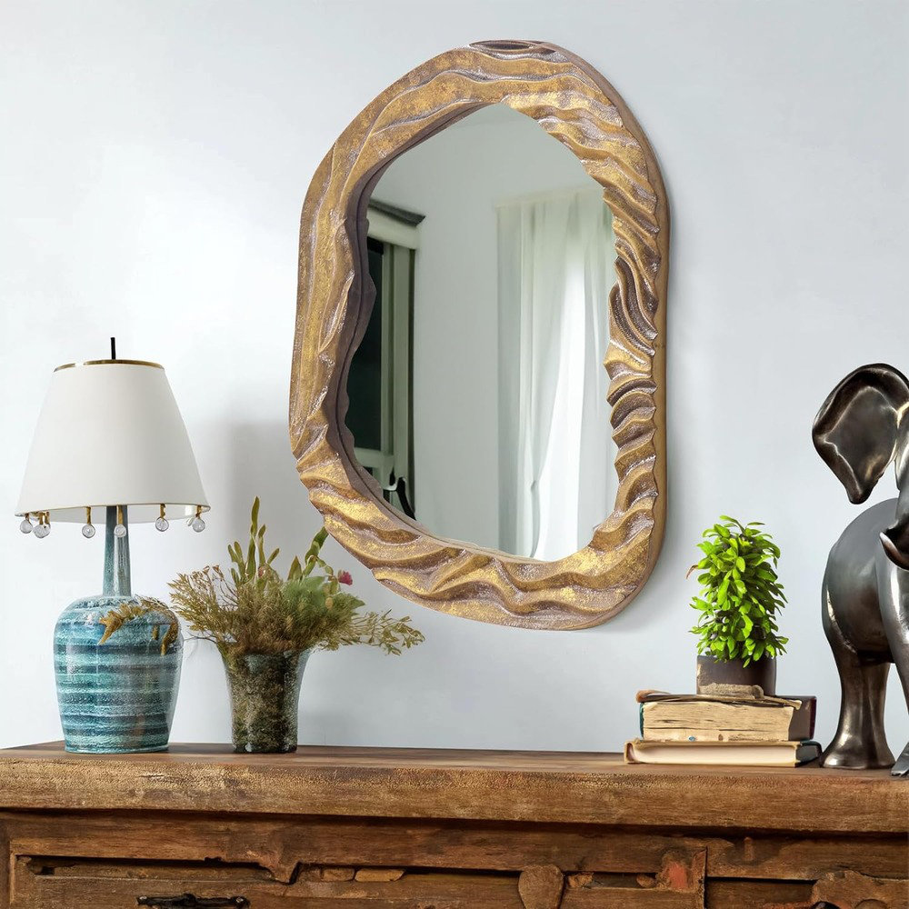Loon Peak® Irregular Wall Mirror,Asymmetrical Mirror Unique Vanity ...