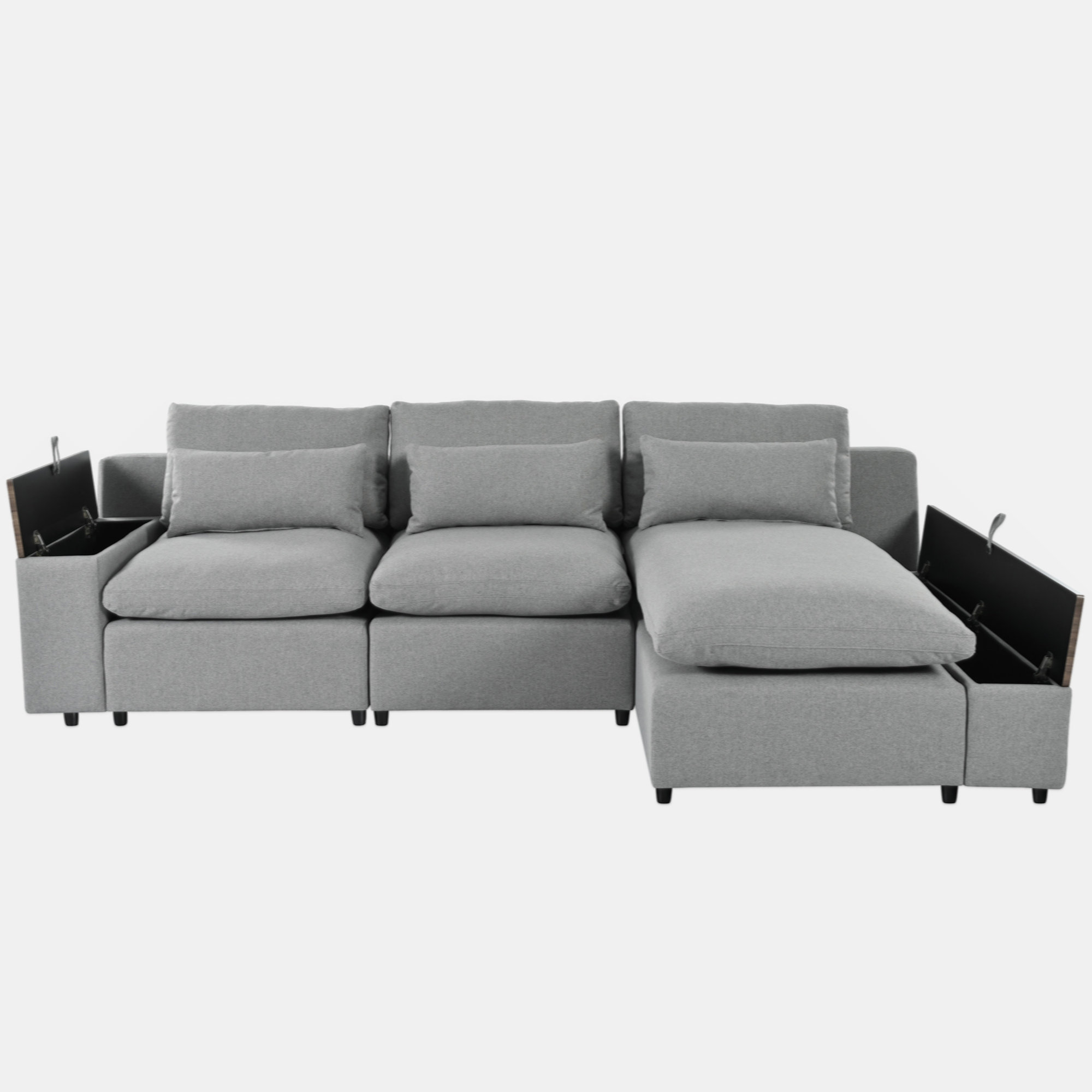 Latitude Run® U_Style L-Shaped Modular Sectional Sofa With Removable ...